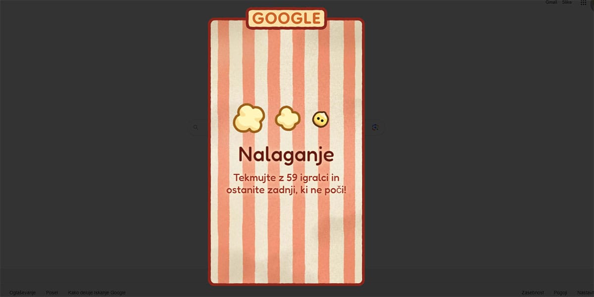 Pokovka (popcorn) je današnji Google Doodle